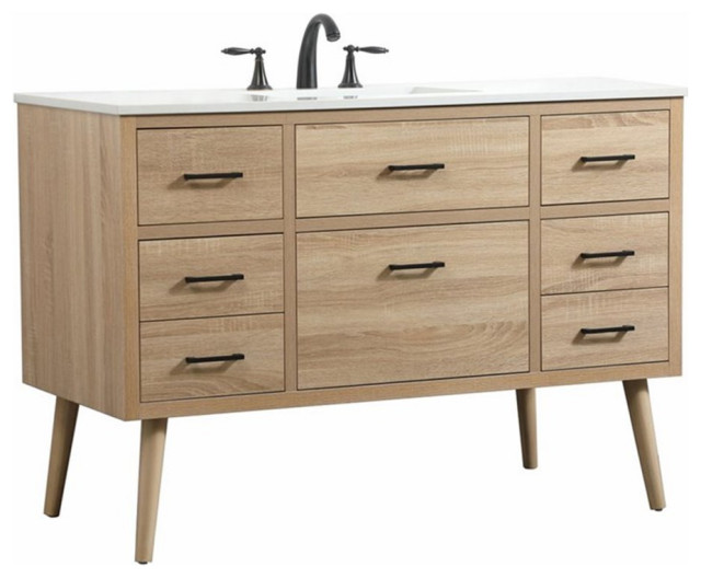 Elegant Decor Boise 48" Aluminum MDF Single Bathroom Vanity in Mango ...