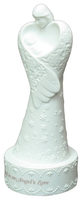 Roman Lace Illusions Angel Holding Baby Musical Figurine - Traditional ...