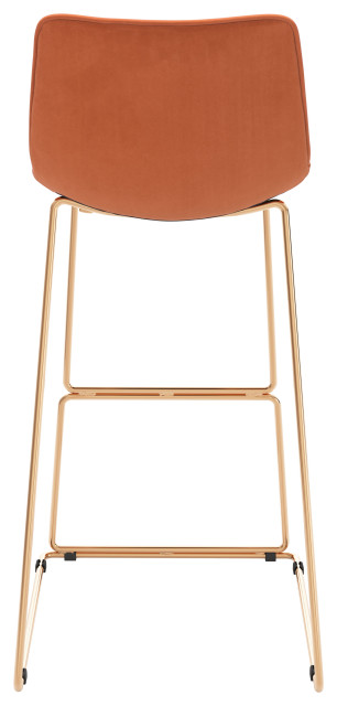 Adele Bar Chair (Set of 2) Orange & Gold - Contemporary - Bar Stools And Counter Stools - by ...