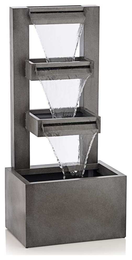 Tall Water Fountain, Unique Cascading Design With Sleek Stone Loook ...