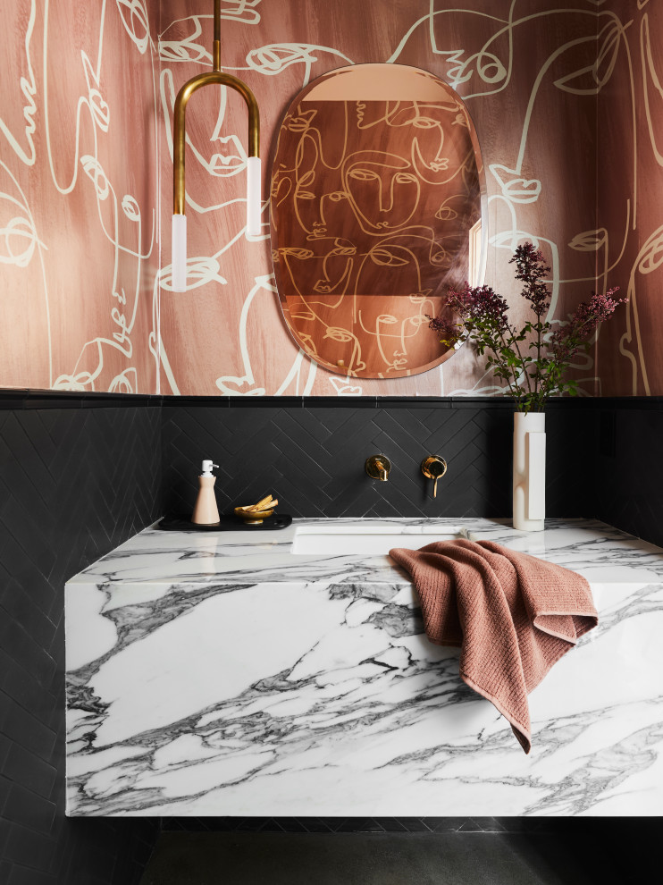 Earthy Modern Minimalist - Modern - Powder Room - Orange County - by ...