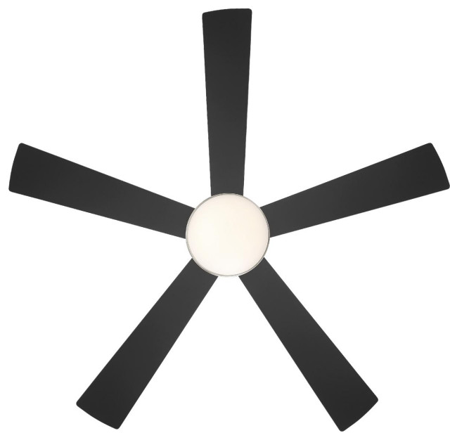 Eclipse 1 Light 54 in. Indoor Ceiling Fan, Brushed Nickel/Matte Black ...
