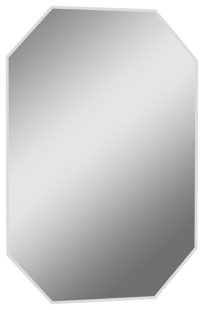 Frameless Octagon Scallop Beveled Mirror - Contemporary - Bathroom ...