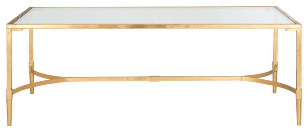 Jacob Coffee Table Gold/ Tempered Glass Top - Contemporary - Coffee ...