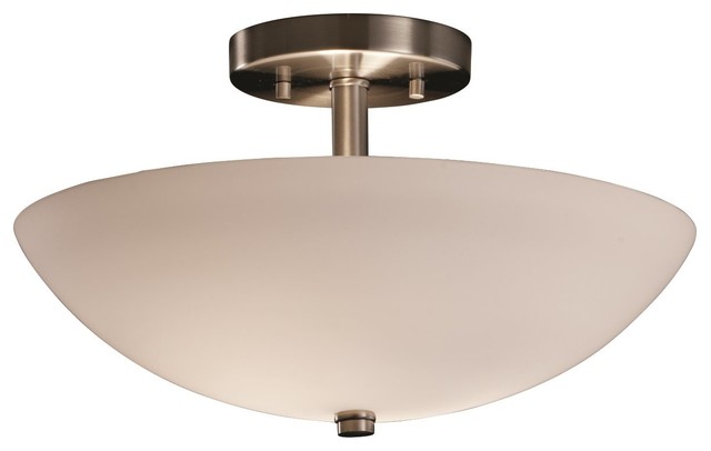 Justice Designs Fusion 14" Round Semi-Flush Bowl, Brushed Nickel ...