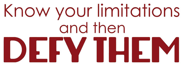 Decal Vinyl Wall Sticker Know Your Limitations & Defy Them Quote, 10 ...