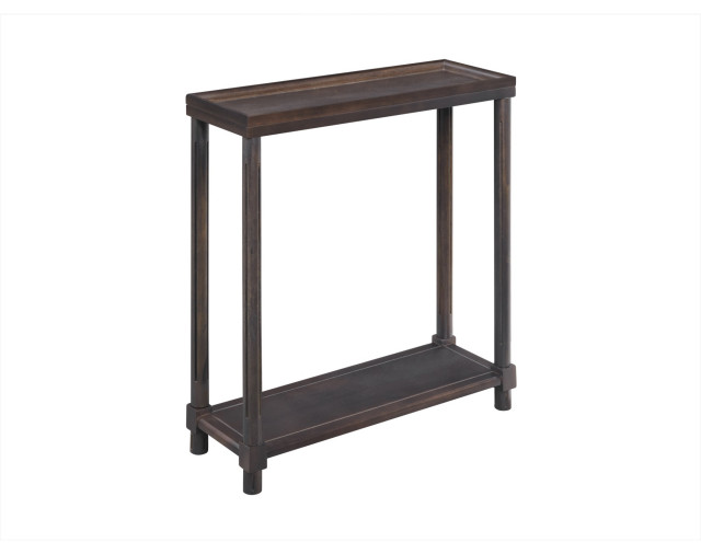 Narrow Side End Tables With Shelf, Set of 2, Espresso - Transitional ...