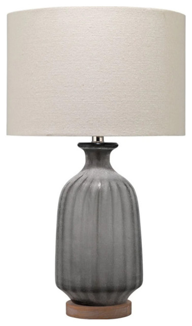 Emele Gray Frosted Glass Table Lamp - Transitional - Table Lamps - by ...
