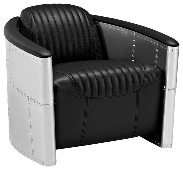 Modern Contemporary Urban Design Living Lounge Chair, Black, Faux ...