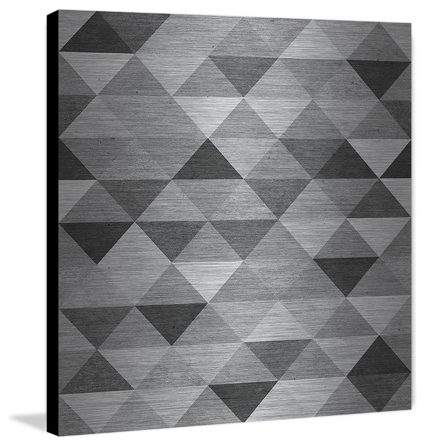 "Chromatic Triangles" Painting Print on Brushed Aluminum, 40"x40 ...