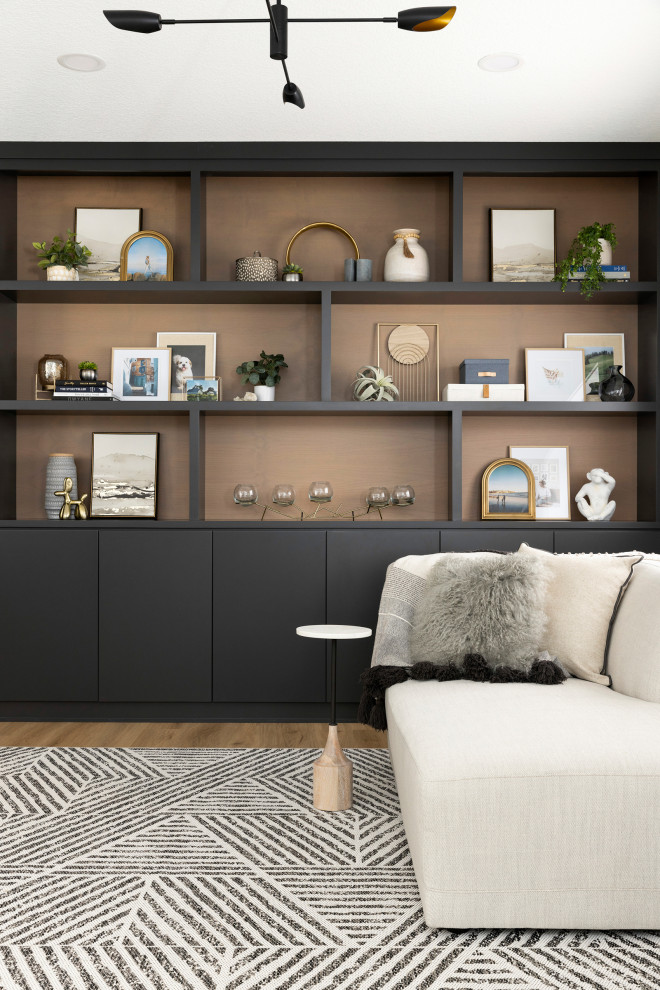 The Tailored Boho | Lower Level Finish - Midcentury - Basement ...