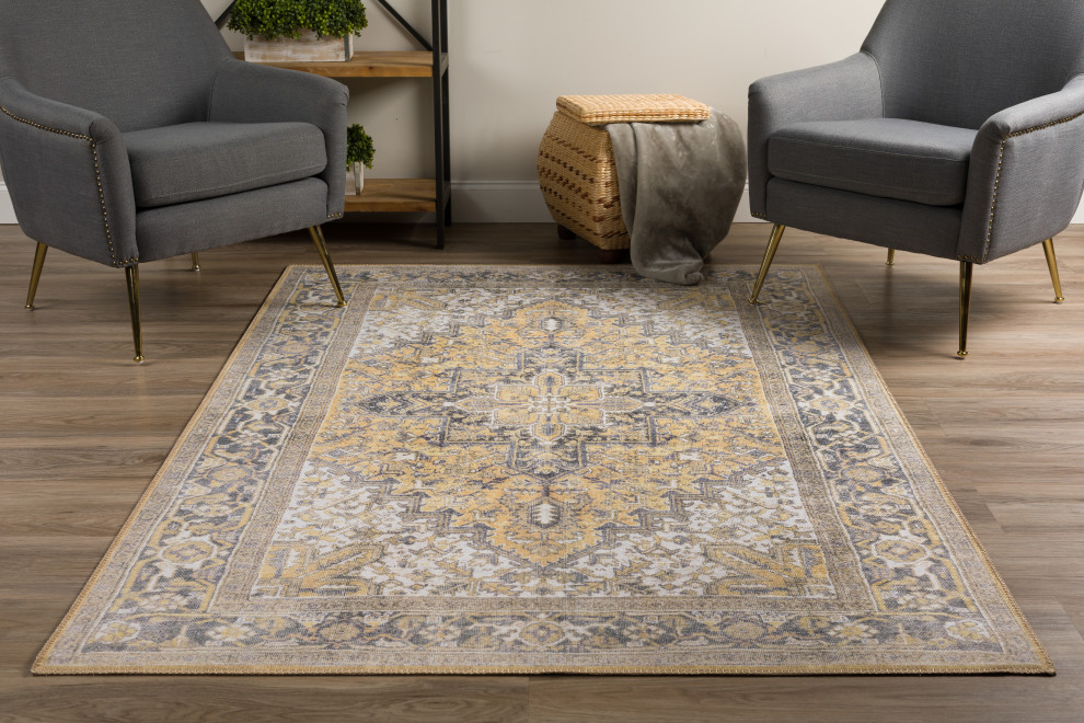 Kensington Sunshine Persian Non-Skid Accent Rug, Ake38Su20X30, 5'x7'7 ...