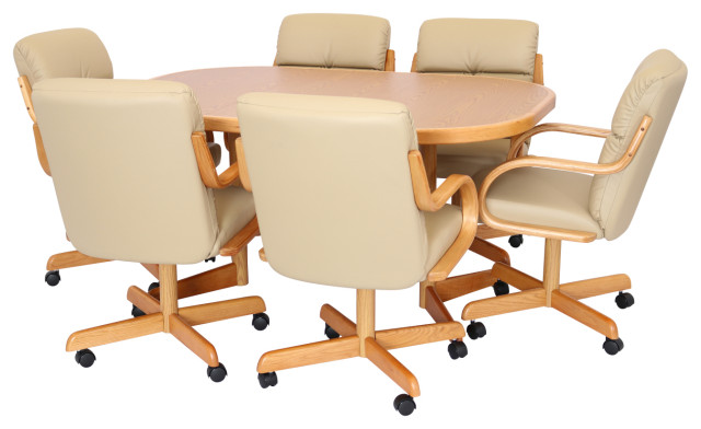 7-Piece 42x[42/60] Caster Dining Set Laminate Table Top & Desert Caster ...