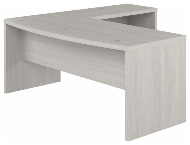Office by kathy ireland Echo 72W Bow Front L Shaped Desk - Gray Sand ...