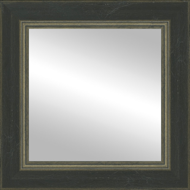 12x12 Dara Black/Silver Framed Mirror - Transitional - Wall Mirrors ...