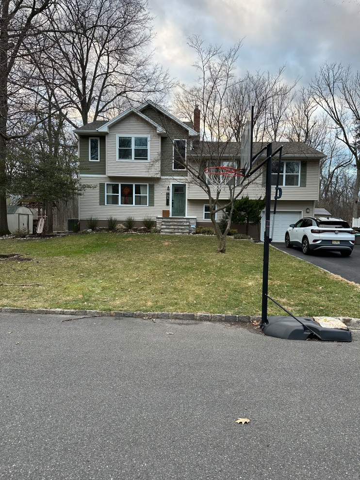 Asymmetric positioned front door portico project