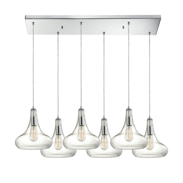 Orbital 6-Light Rectangular Pendant Fixture - Transitional - Pendant ...
