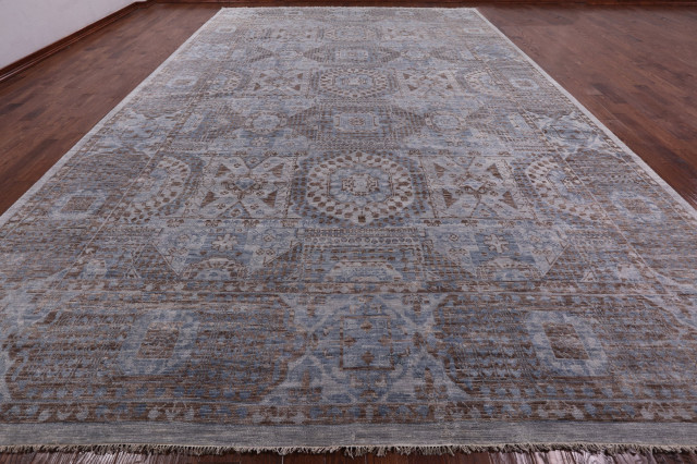 Handmade Wool Mamluk Area Rug 12' X 18' - Q3989, 12' 3" X 18' 3 ...