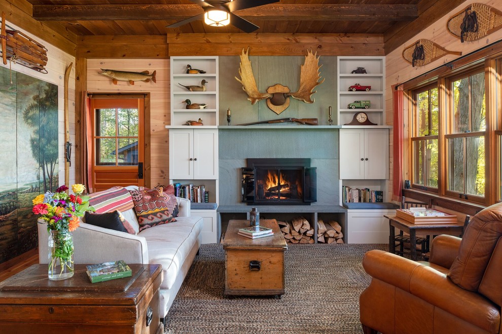 Vermont Lake Camp - Rustic - Living Room - Burlington - by Goose Creek ...