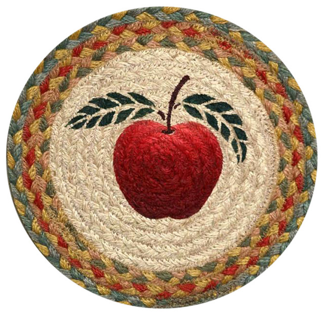 Apple Hand Printed Round Sample Rug - Farmhouse - Area Rugs - by Uber ...