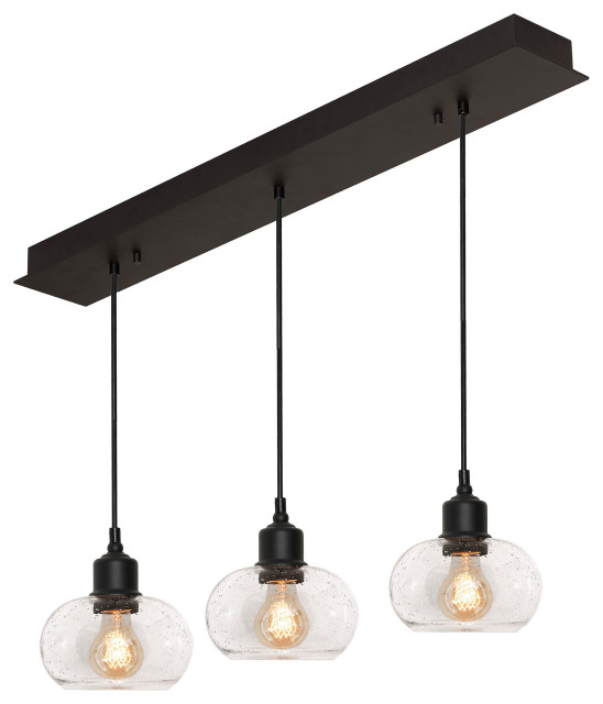 Laney 3 Light Linear Pendant, Medium Base 120V, Black - Transitional ...