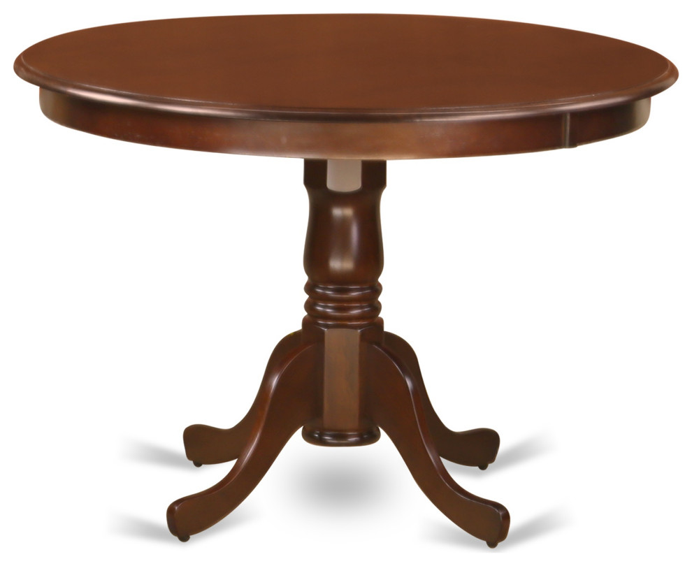 Hlca5-Mah-Lc 5-Piece Set, A Round Table and 4 Leather Dinette Chairs ...