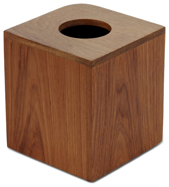 Designer Genuine Teak Tissue Box Cover - Transitional - Tissue Box ...