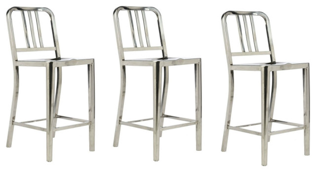 Navy Stool 26", Set of 3 - Contemporary - Outdoor Bar Stools And ...