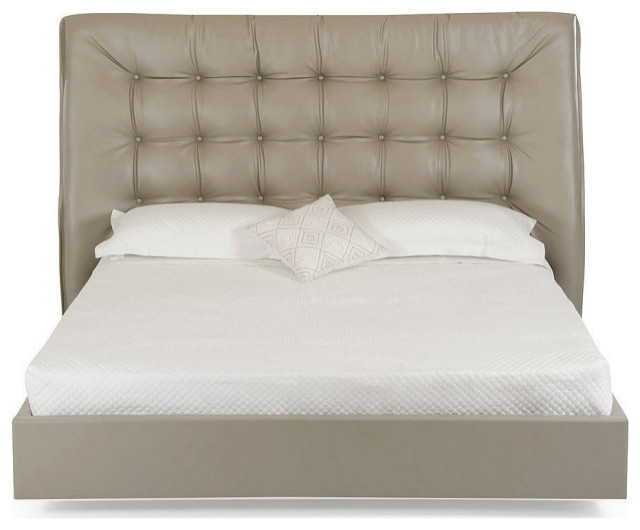 Robbie Gray Leatherette Bed, Queen - Transitional - Platform Beds - by ...