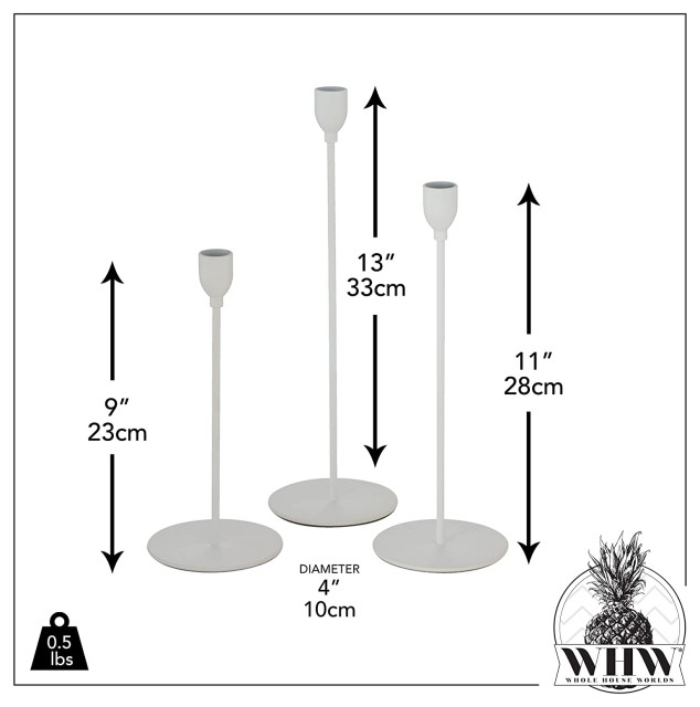 3 Piece Metal Tabletop Candlestick Set (Set of 3), 13 L x 4 W x 4 H ...