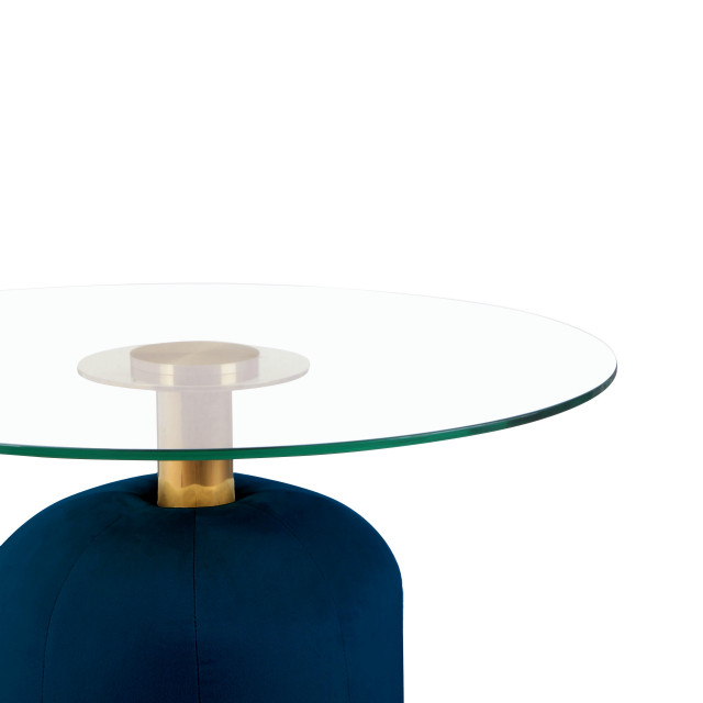 Suki Navy Blue Velvet Coffee Table - Contemporary - Coffee Tables - by ...