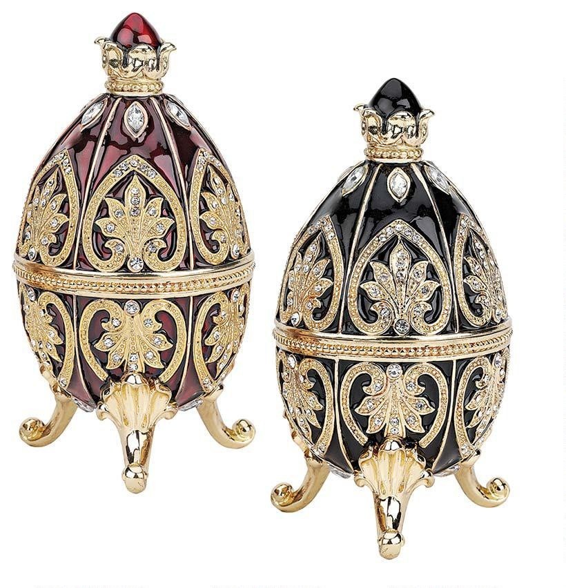 4" Russian Egg Collection Faberge-style Enameled Eggs - Set of 2 ...