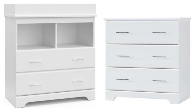 Home Square 2-Piece Set with 3 Drawer Chest and 2-Drawer Chest ...
