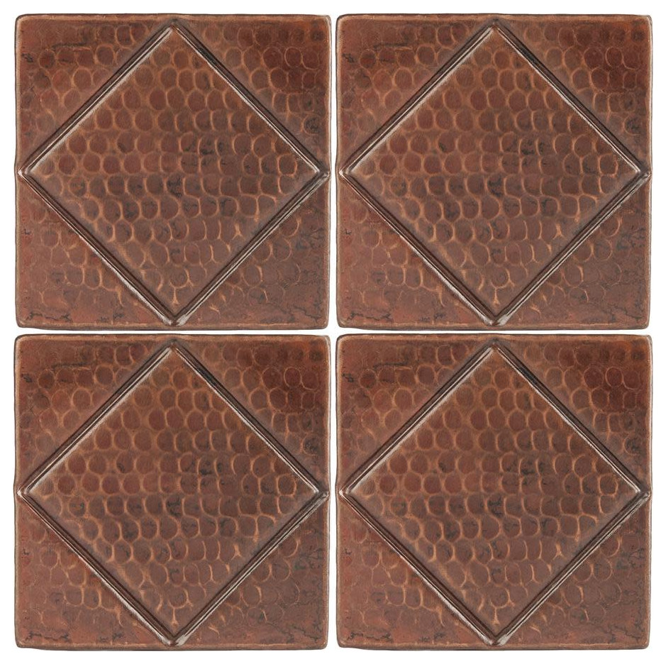 Premier Copper Products T4DBD_PKG4 4" x 4" Square Wall Tile ...