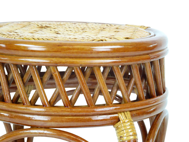 Ginger Handmade Rattan Wicker Stool - Tropical - Accent And Garden ...