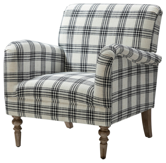 Upholstered Armchair With Checkerboard Pattern - Contemporary ...