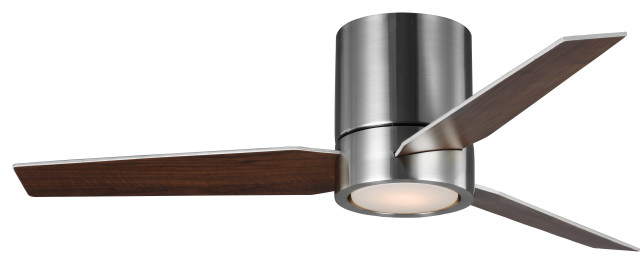 Luxury Mid-Century-Modern Ceiling Fan, Brushed Nickel - Transitional ...