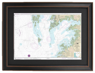 Framed Nautical Chart; Chesapeake Bay, Pocomoke and Tangier Sounds ...
