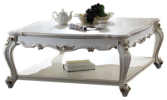 ACME Picardy Coffee Table, Square, Antique Pearl - Victorian - Coffee ...