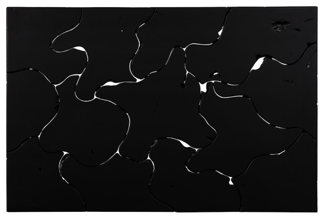 Teak Slice Coffee Table, Rectangle, Black, 47x31x15"h - Contemporary - Coffee Tables - by ...