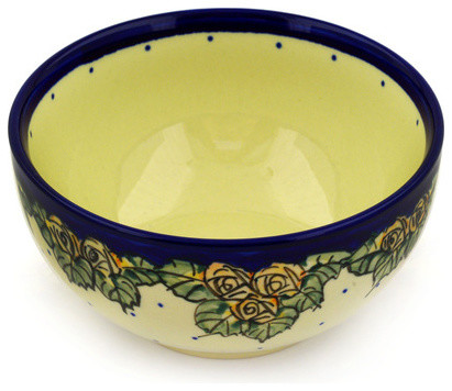 Polmedia Polish Pottery 6" Stoneware Bowl - Mediterranean - Serving And ...