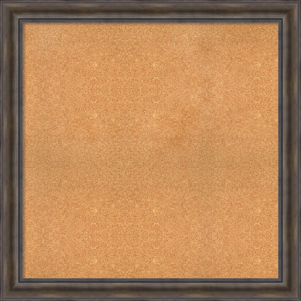 Framed Cork Board, Small-Large, Rustic Pine Wood - Transitional ...