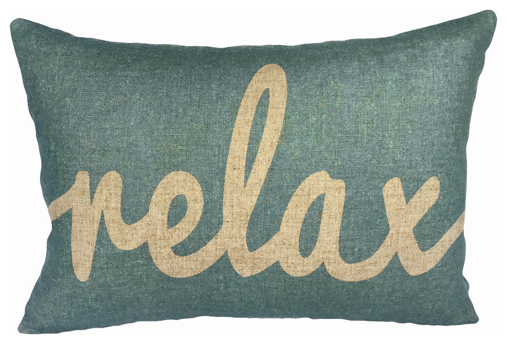 Relax Linen Pillow, 18" x 12" - Contemporary - Decorative Pillows - by ...