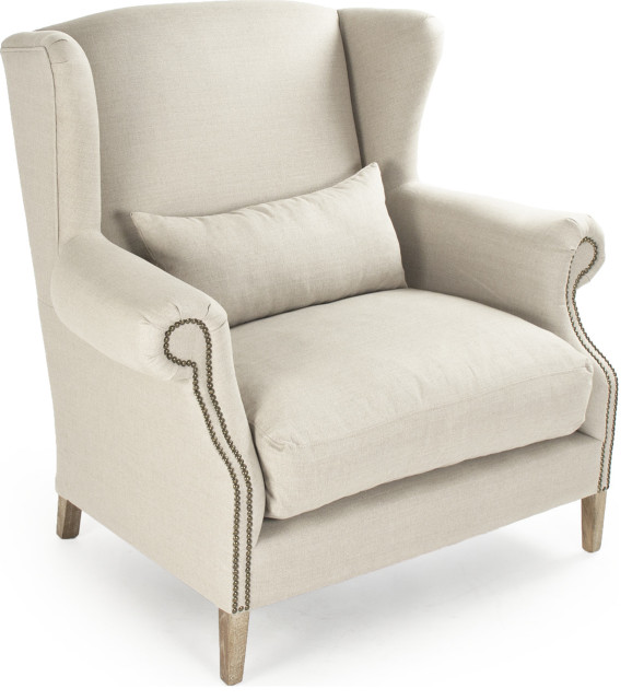 Napoleon Half Wingback Chair - Farmhouse - Armchairs And Accent Chairs ...