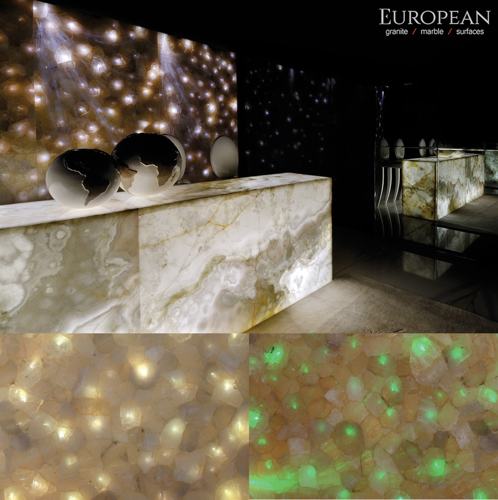 Backlighting totally transforms stone countertop