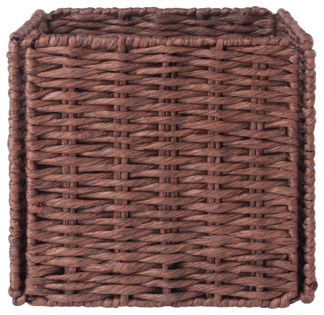 Tessa 3-PieceWoven Rope Basket Set, Foldable, Walnut - Tropical ...