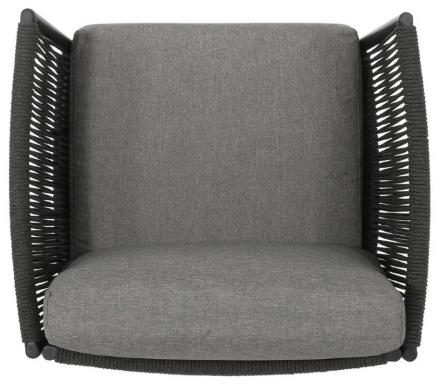 Andy Outdoor Rope Club Chair With Cushions, Set of 2 - Beach Style ...