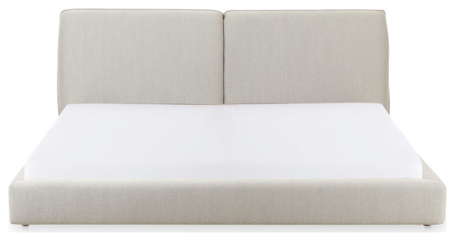 Zeppelin Black Upholstery Queen Bed, 75.6W x 94.5D x 37.4H ...