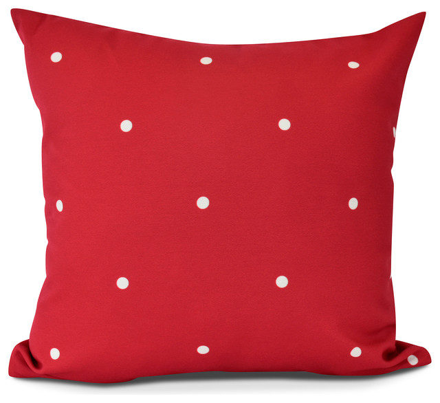 Geometric Outdoor Pillow, Red, 16" x 16" - Contemporary - Outdoor ...