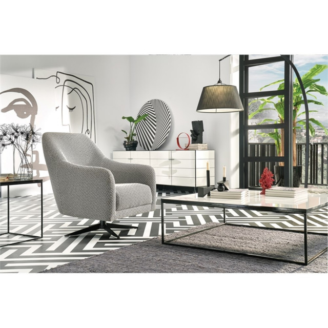 Enza Home Navona Contemporary Fabric Armchair in Petrol Green and ...